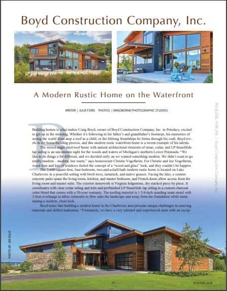 Press | Boyd Construction Company | Custom Home Builder | N Michigan